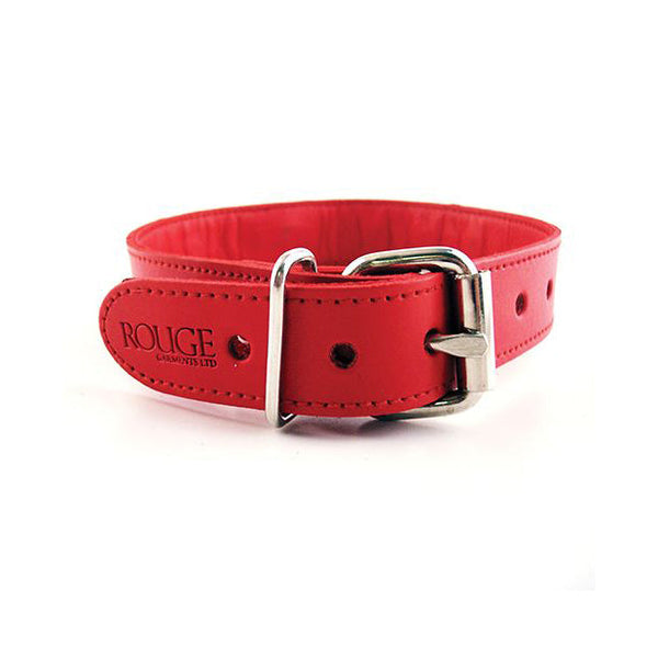 Leather O Ring Studded Red Collar – Wild Flower